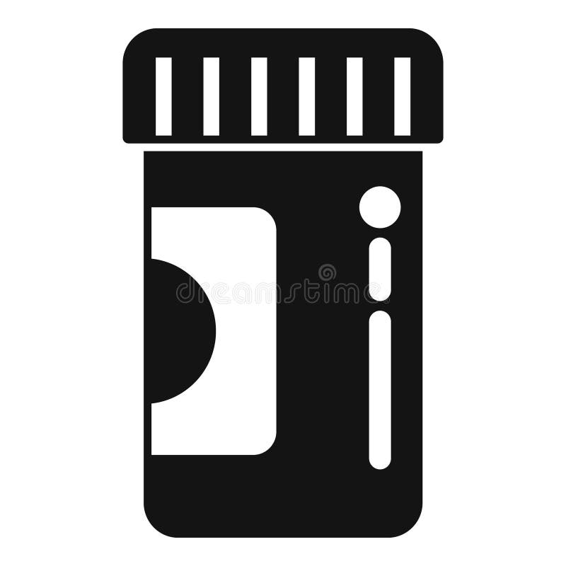 Pill Bottle Icon Simple Vector. Disease Drug Stock Vector ...