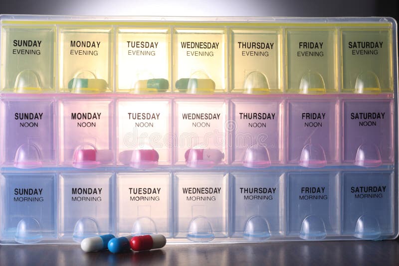 Pill box stock image. Image of routine, week, close, organization ...