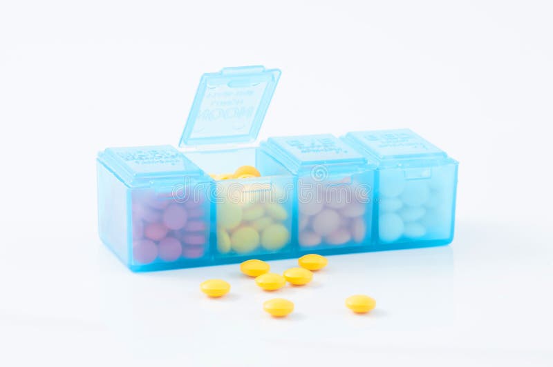 Pill box stock image. Image of health, blue, white, drug - 43936153