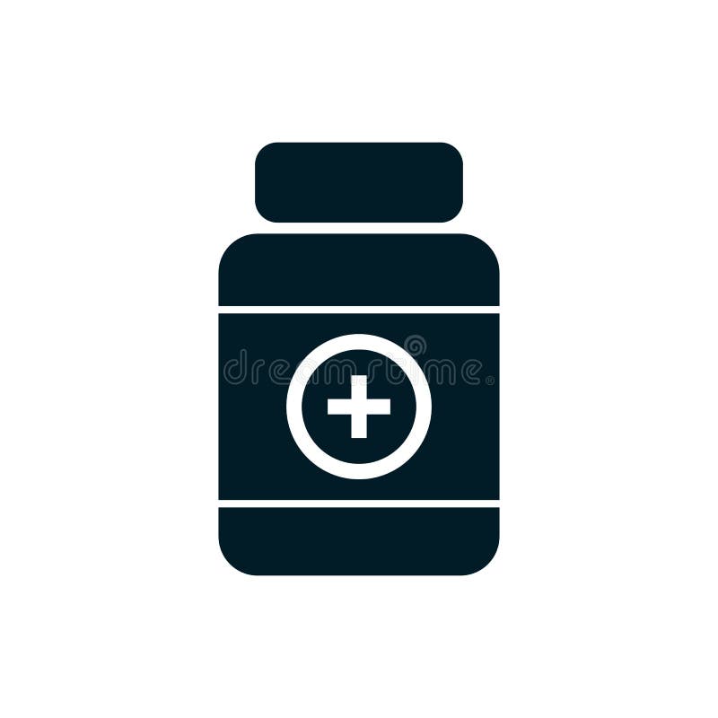 Pill Box Icon Bottle Illustration Vector Stock Vector - Illustration of ...