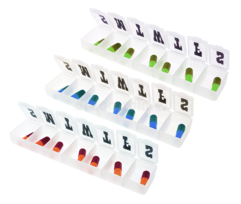Pill Boxes stock photo. Image of holders, cutout, boxes - 13554560