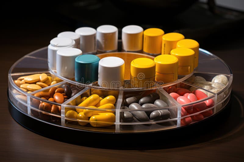 Pill Boxes with Colorful Pills Stock Illustration - Illustration of ...