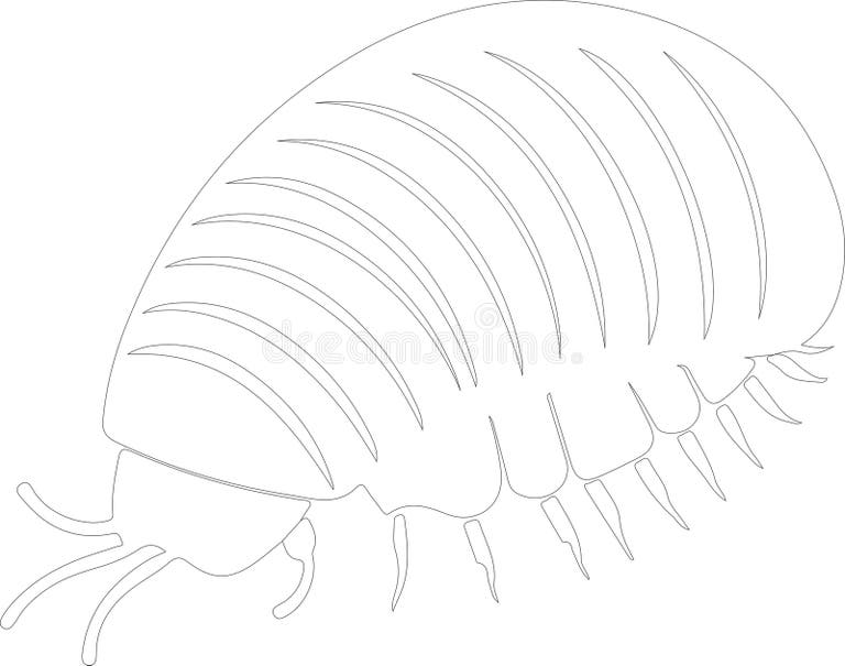 Pill Bug Outline Silhouette Generative Ai Stock Vector - Illustration ...
