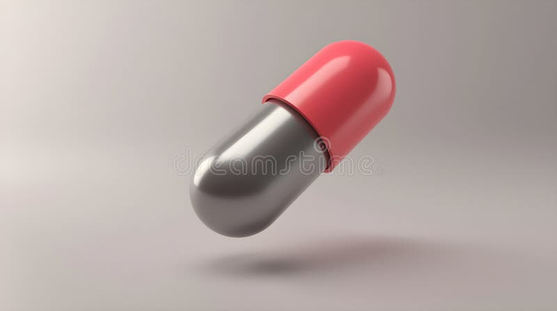 Pill Capsule with Metallic Coating, Image Created Using AI Stock ...