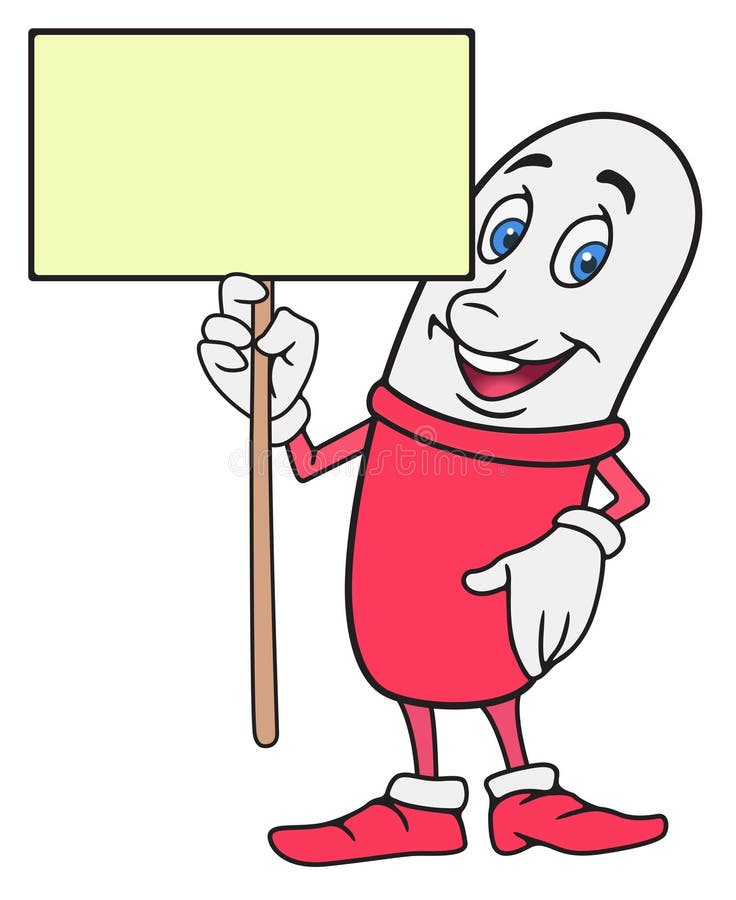 Pill Cartoon Character stock vector. Illustration of medicine - 98263516