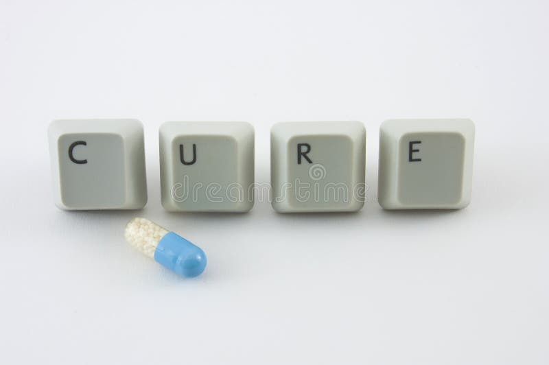 Cure spelled and pill stock photo. Image of medical, relief - 36583156