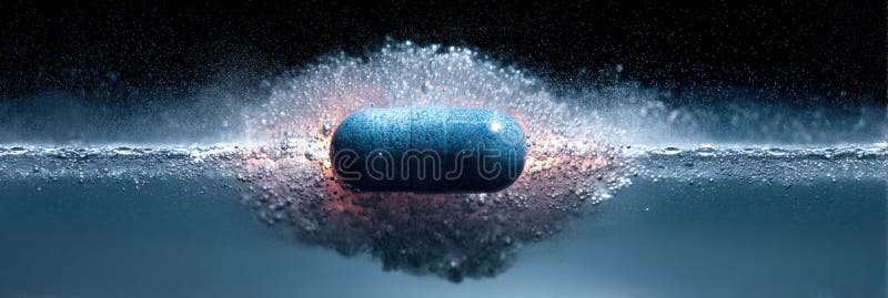 Pill Dissolving in Water Creates Dramatic Air Bubble Effect with ...