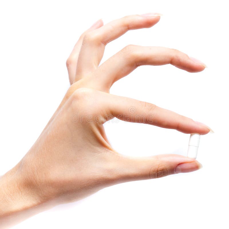 Pill is at hand stock image. Image of macro, isolated - 20302713