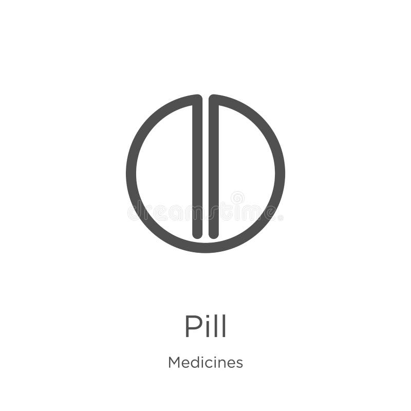 Pill Icon Vector from Pharmacy Collection. Thin Line Pill Outline Icon ...