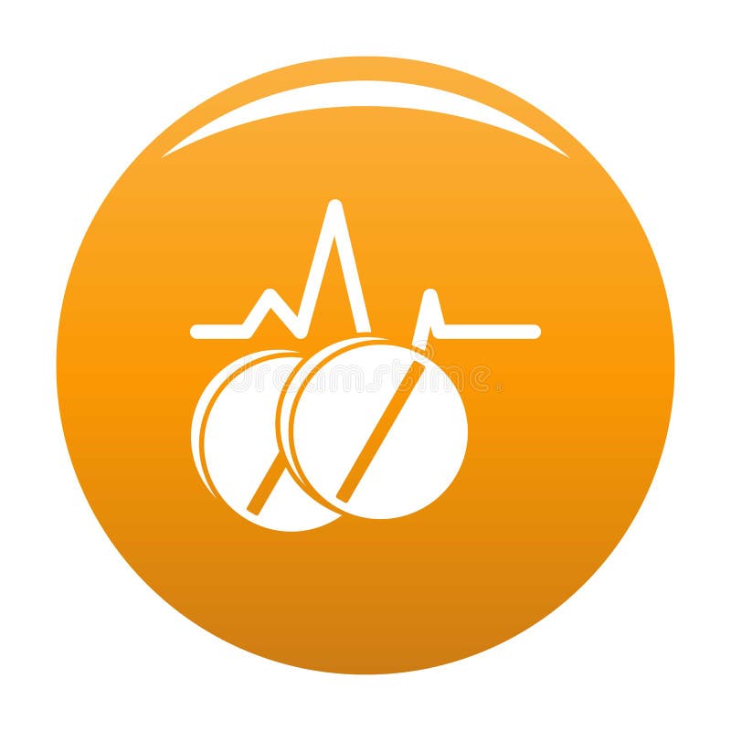 Pill icon vector orange stock vector. Illustration of isolated - 118124723