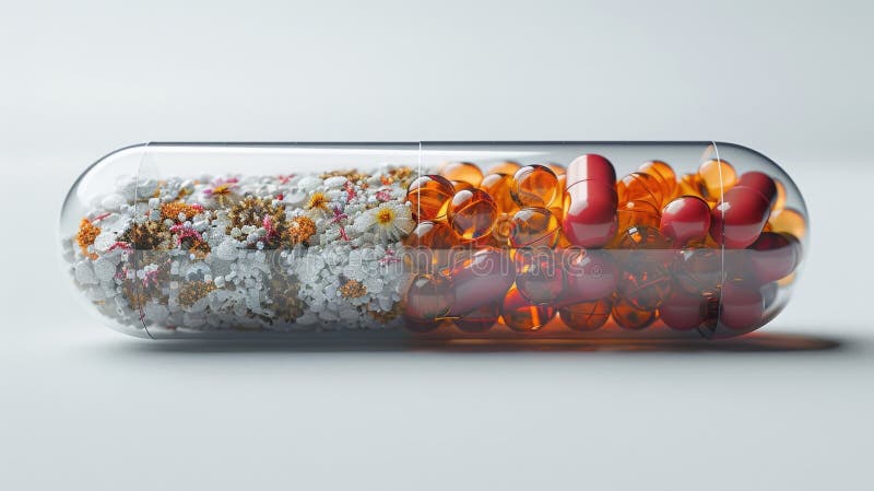 A Fantastic Pill that Has Superpowers Stock Illustration - Illustration ...