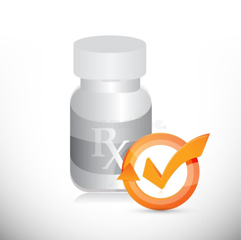 Pill Jar Check Mark Cycle Illustration Stock Illustration ...