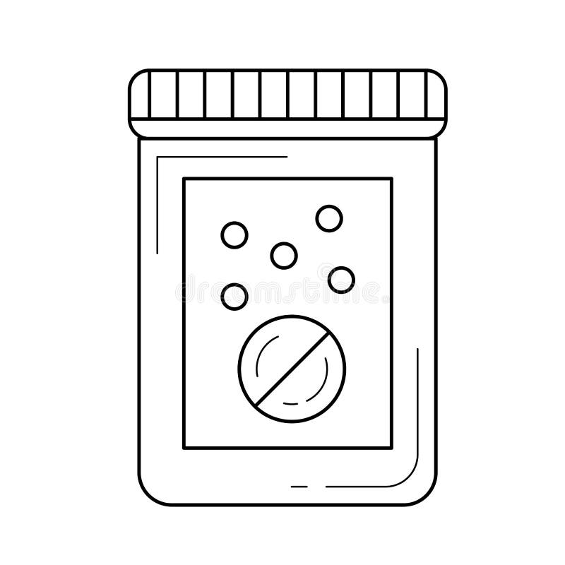 Pill line icon. stock vector. Illustration of drawn - 112585578