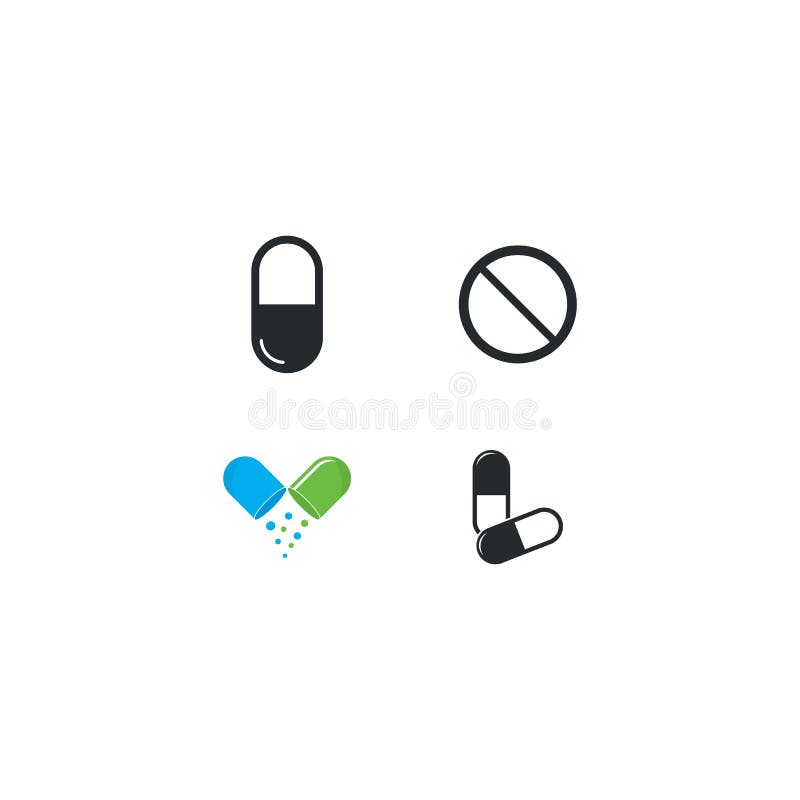 Pill Logo Vector Icon Illustration Stock Vector - Illustration of ...