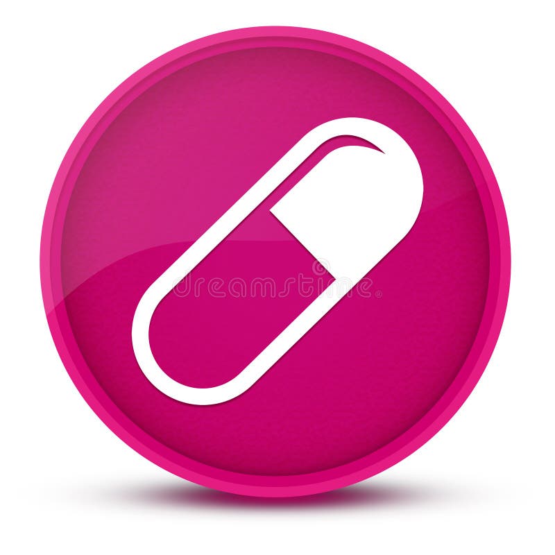 Pill Luxurious Glossy Pink Round Button Abstract Stock Illustration ...