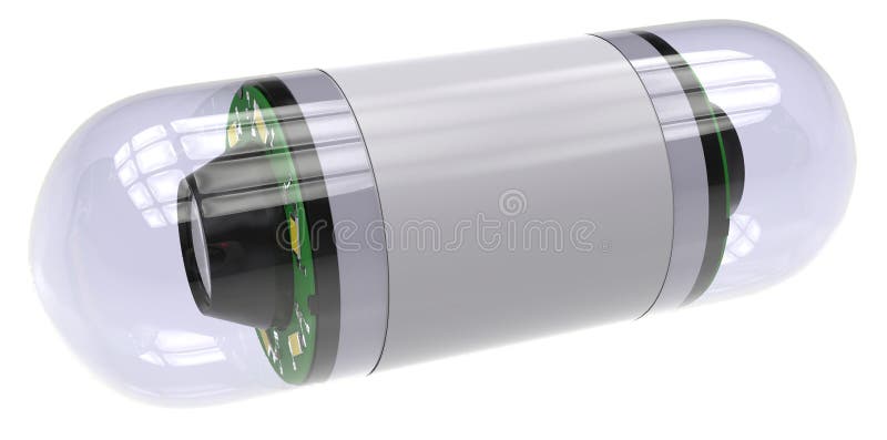 Pill-sized Camera for Capsule Endoscopy Stock Illustration ...