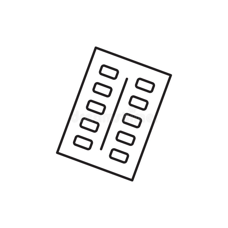 Pill Strip. Simple Flat Illustration Stock Illustration - Illustration of vitamin, medical ...