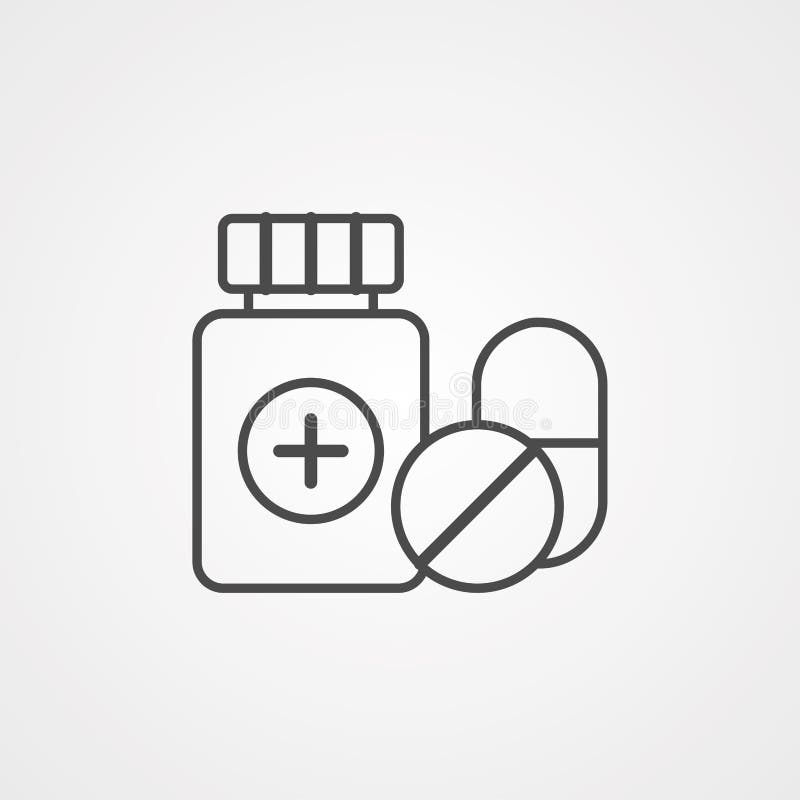 Pill Vector Icon Sign Symbol Stock Vector - Illustration of medication ...