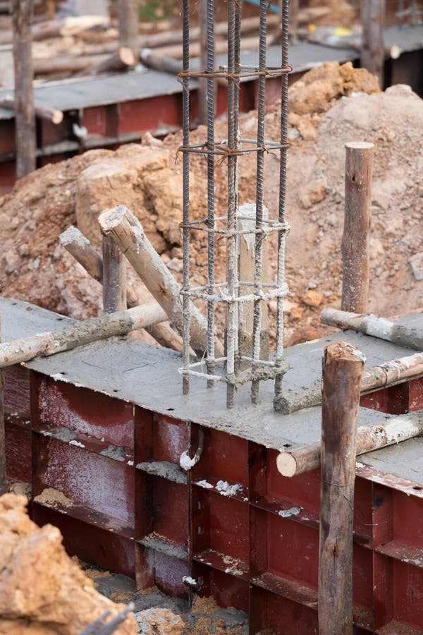 Pillar and Beam Being Constructed at Construction Site Stock Photo ...