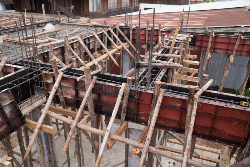 Pillar and Beam Being Constructed Stock Photo - Image of beam, site ...