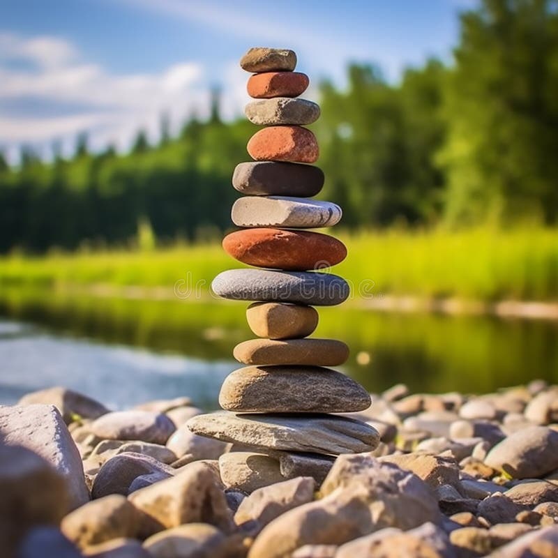 Pillar Cairns stock illustration. Illustration of wood - 278790302