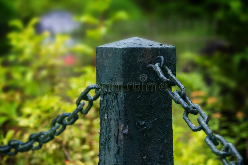 Pillar with chain stock photo. Image of surround, fabric - 44889268