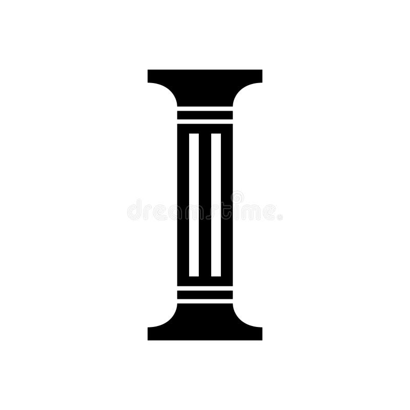 Pillar, Greek Column Icon Isolated on White Background. Strength and ...