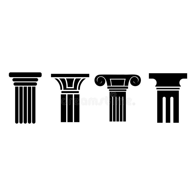 Pillar Icon Set Design Illustration Vector Template Stock Vector ...