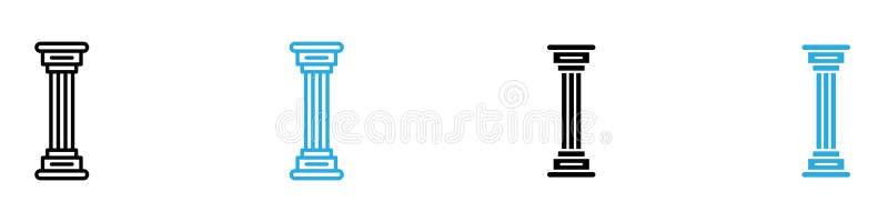 Pillar Icon Vector Set Collection for Web Stock Illustration ...