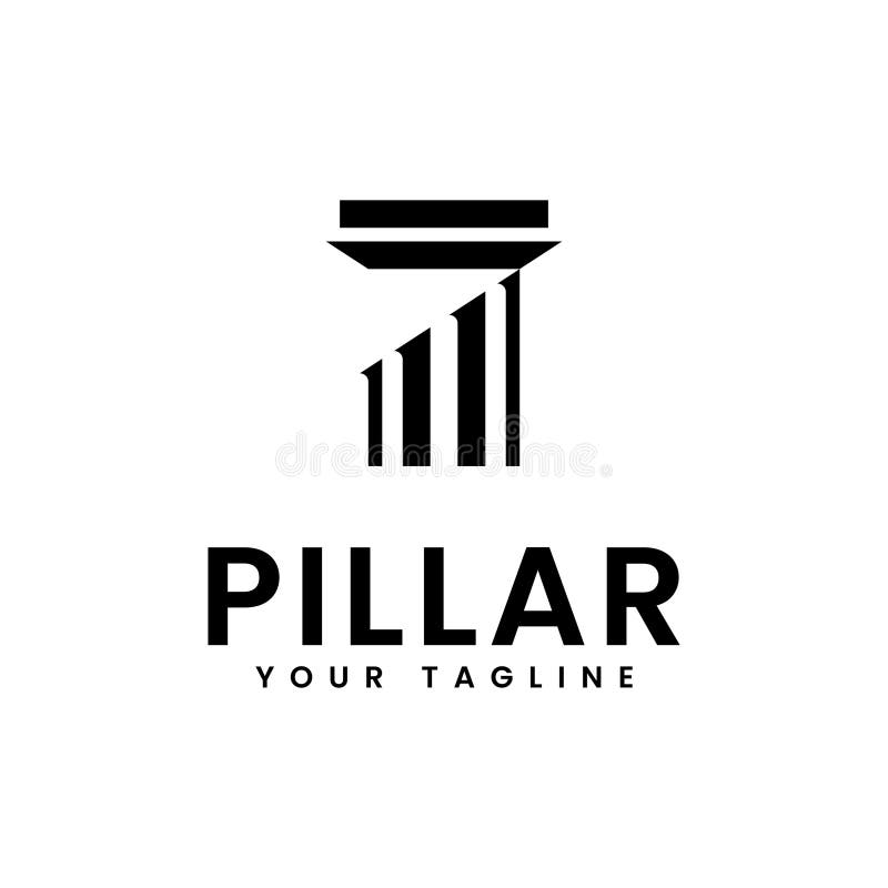Pillar Logo Vector Design Template Stock Vector - Illustration of court ...