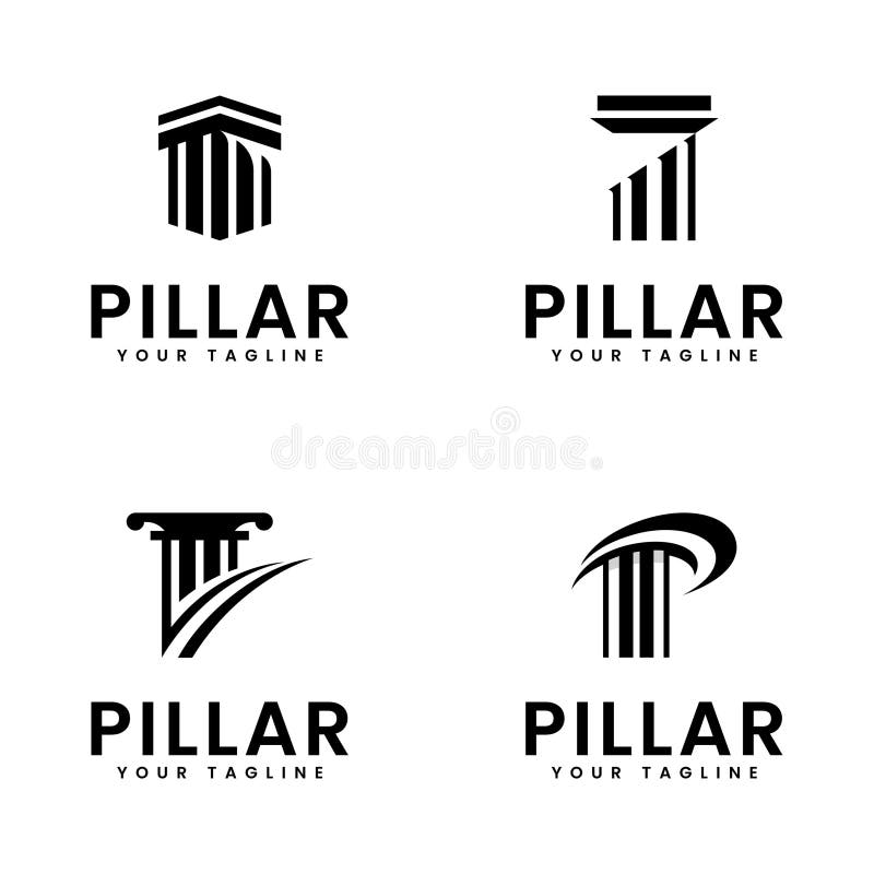 Pillar Logo Vector Design Template Stock Vector - Illustration of ...