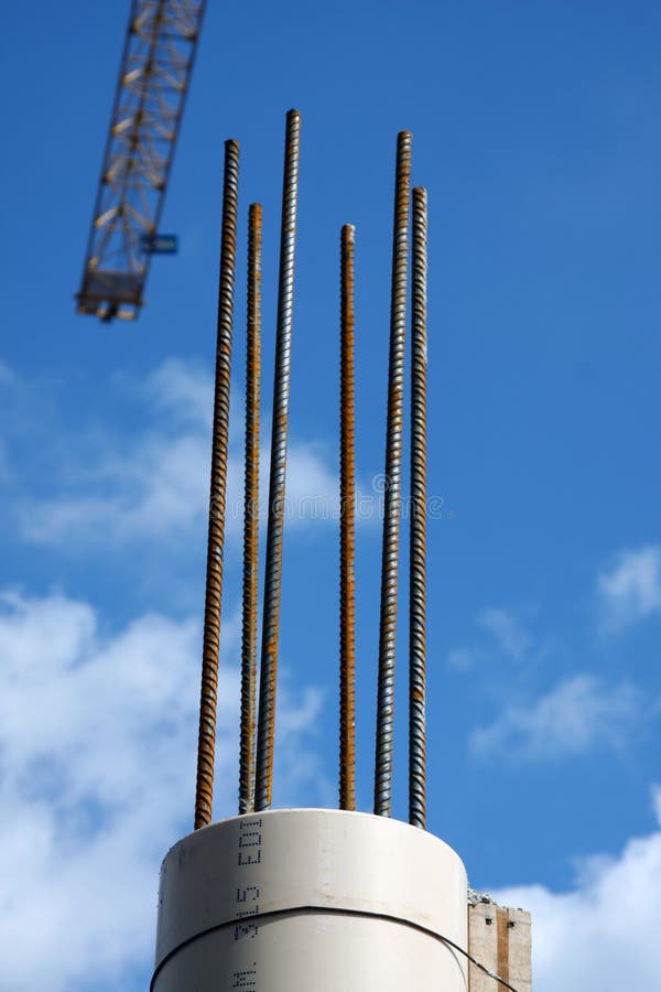 Pillar of a new building stock photo. Image of engineering - 14283656