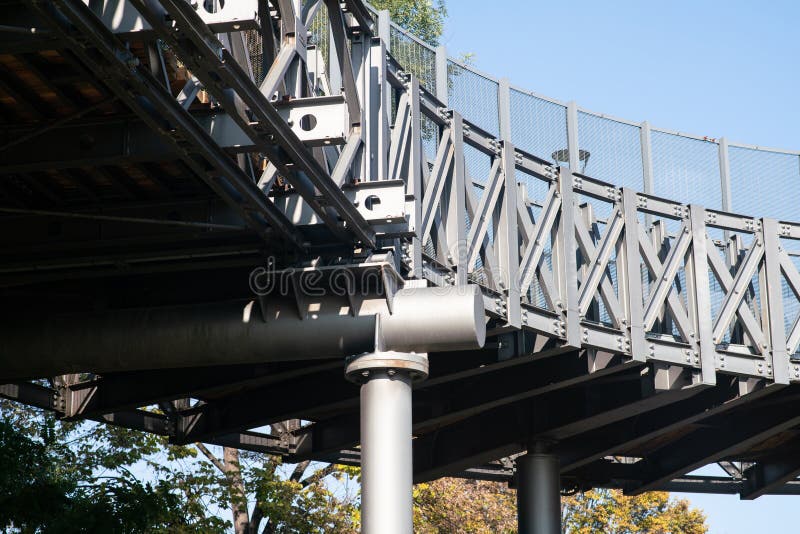 Pillar and Steel Support Structure at the Base of a Footbridge ...