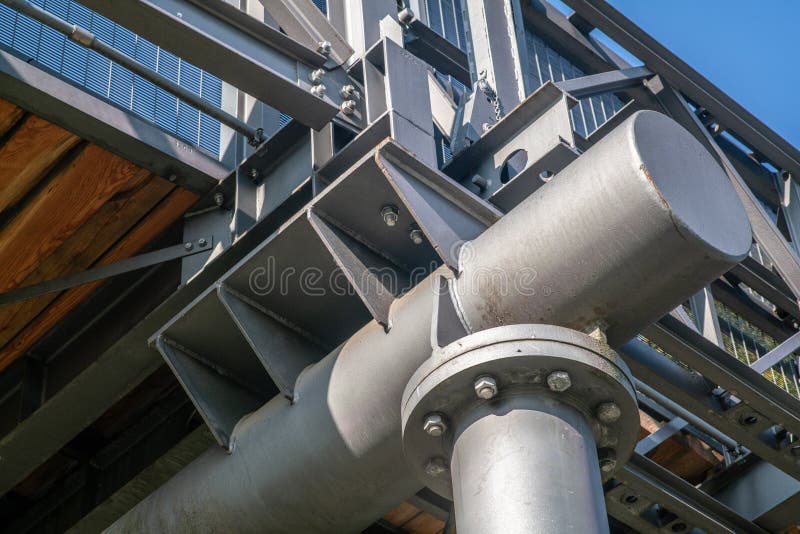 Pillar, Steel Structure, Detail Design and Architecture. Stock Photo ...