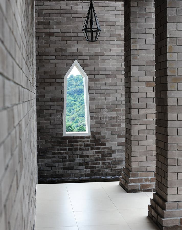 Pillar Stone Wall and Window Stock Image - Image of arch, growth: 40263255