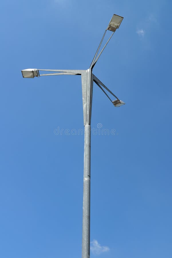 Pillar with Street Lighting Against the Blue Sky Stock Photo - Image of ...