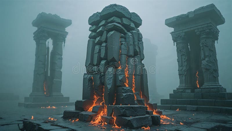 Pillar of Tongues Whispering Lost Prayers in Infernal F Stock ...