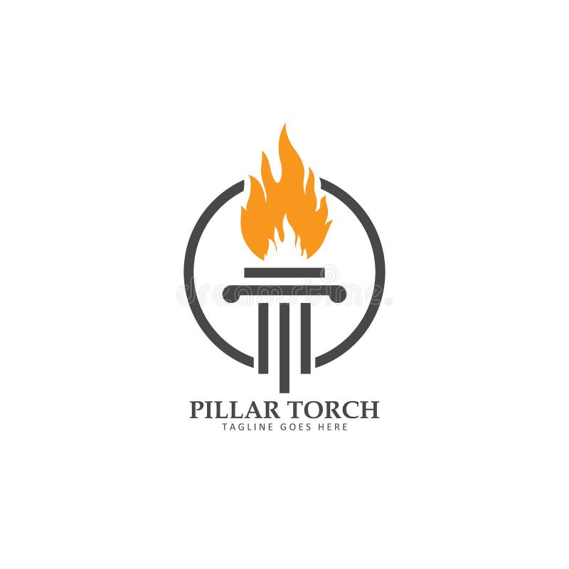 Pillar Torch Logo Vector Icon Illustration Stock Illustration ...