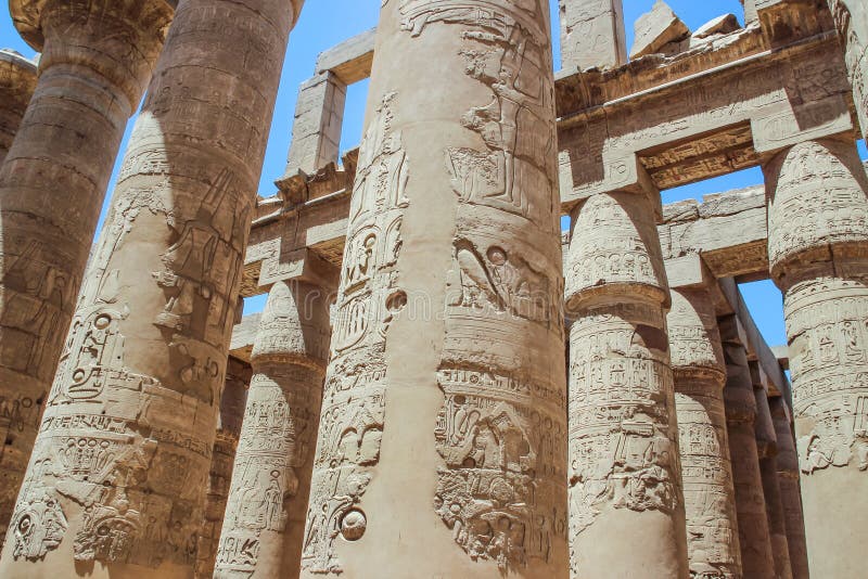 Pillared Hall in Karnak Temple Complex (Luxor) Stock Image - Image of ...