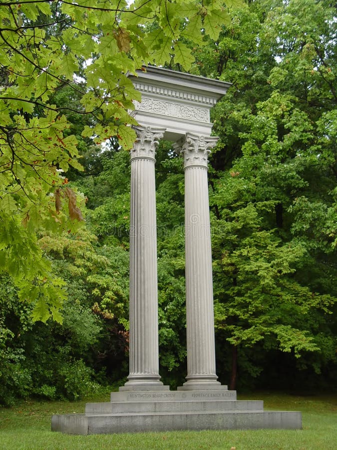 Pillars stock image. Image of cemetery, color, pillar, tree - 541471