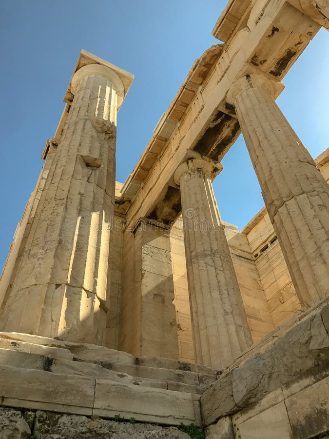 Pillars of the Acropolis in the Sunlight Editorial Photo - Image of ...