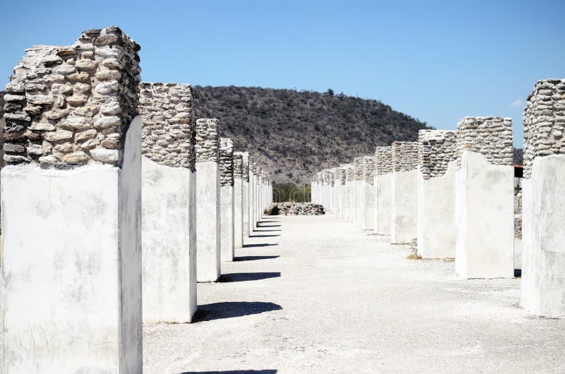 Pillars in Ancient Toltec City in Tula Stock Image - Image of mexico ...
