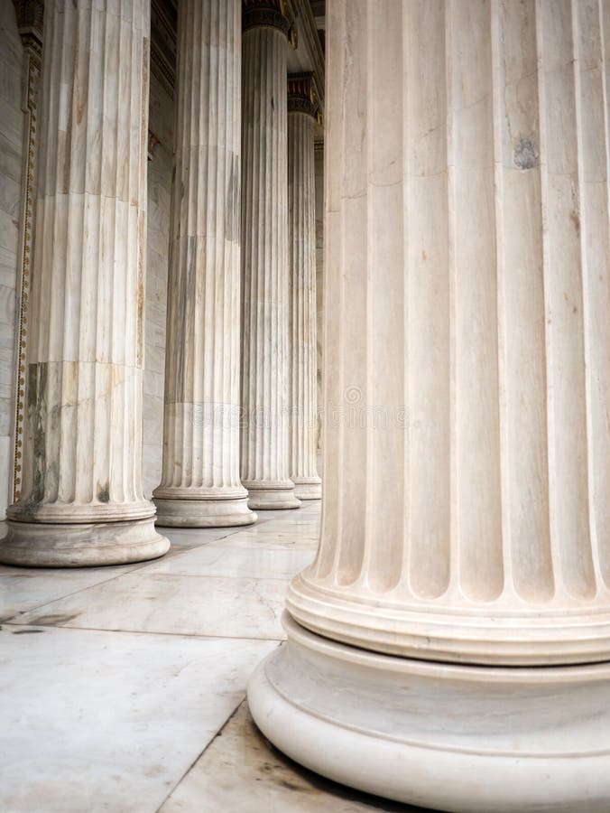 Pillars of a Building in Athens Greece Stock Photo - Image of marble ...