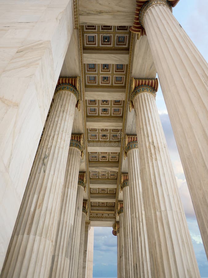 Pillars of a Building in Athens Greece Stock Photo - Image of marble ...