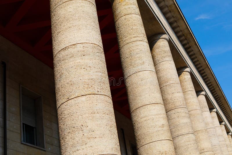 Pillars on the Facade of the Building Stock Photo - Image of pillar ...