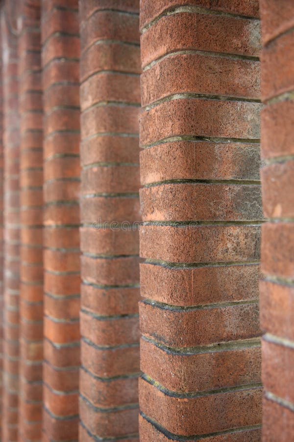 Red Brick Pillars stock image. Image of cement, wall - 24769297