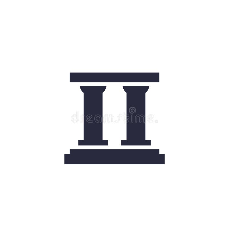 Pillars Icon on White, Vector Stock Illustration - Illustration of ...