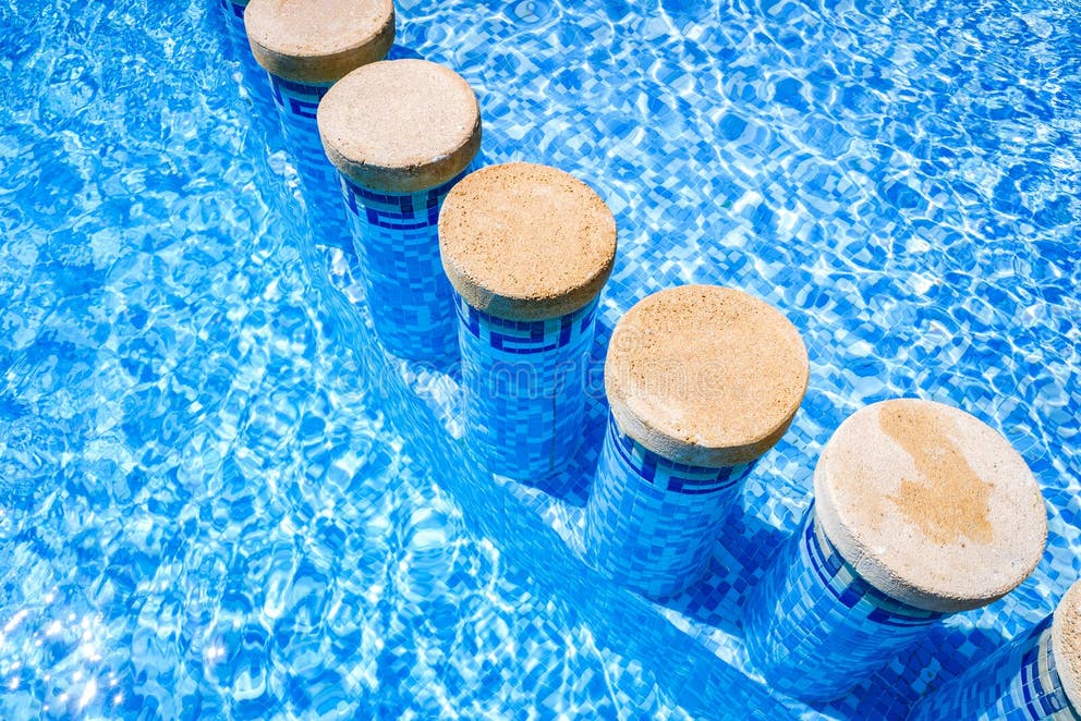 Pillars Inside a Pool To Separate Bathing Areas Stock Image - Image of ...