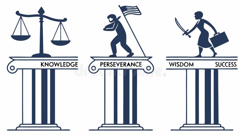 Pillars of Knowledge, Guidance, and Wisdom. Vector Design Generative AI ...