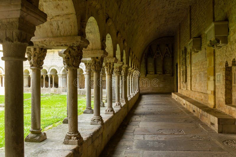 Pillars at Old Part of Girona Stock Image - Image of historical, europe ...
